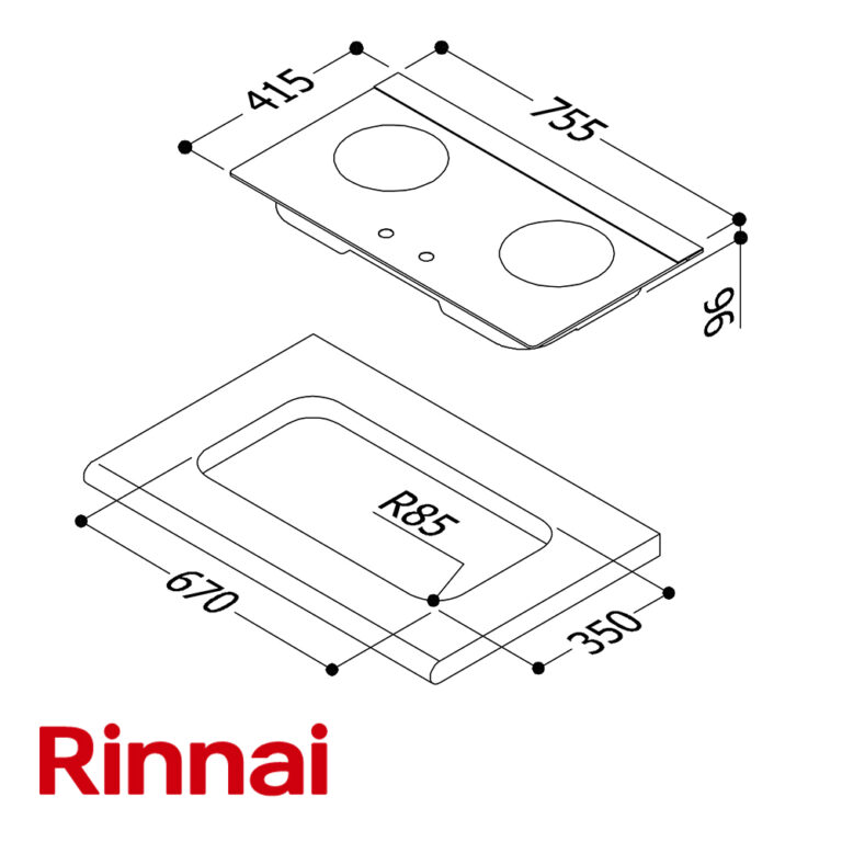 林內牌 RB-N2601G 檯面式 內焰爐頭 二口瓦斯爐 玻璃 鑄鐵爐架 雙層湯盤 火焰集中 - 奇玓-廚衛系統櫃